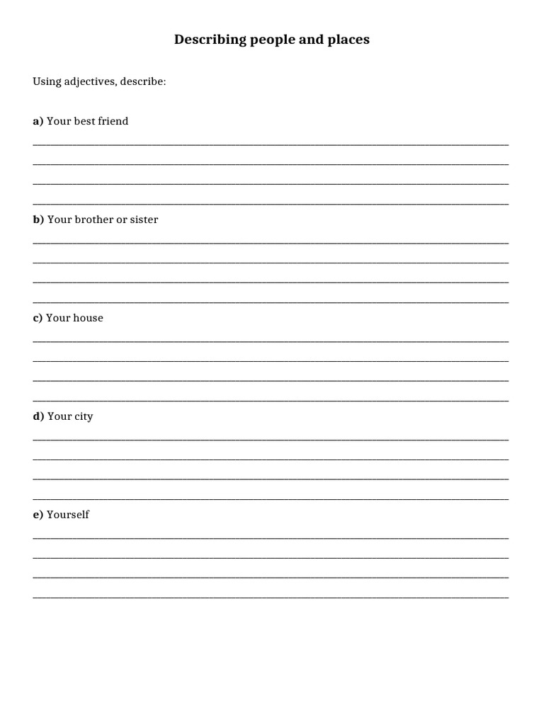 Adjective Use for Describing People & Places | PDF