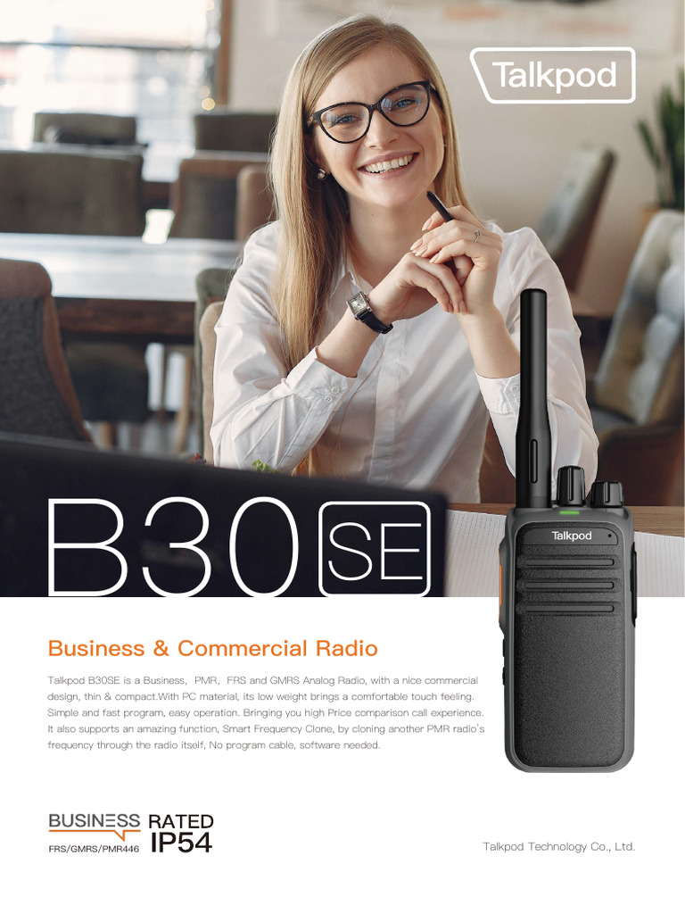 Talkpod PMR Business B30SE | PDF | Radio | Distortion