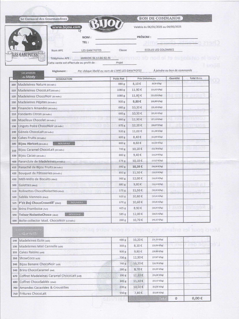 Commande Bijou | PDF