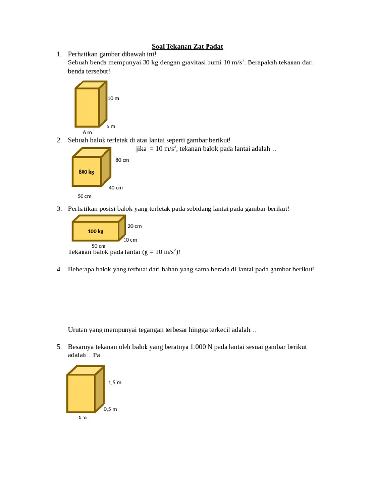 Soal Tekanan dan Hukum Pascal | PDF