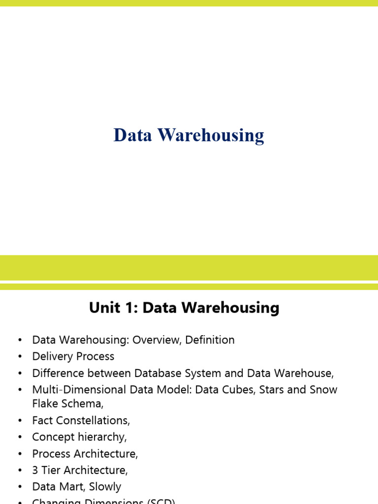 Unit1-Overview of Data Warehousing | PDF | Data Warehouse | Information ...