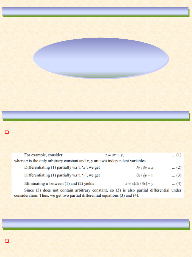 PDE Formation for Math Students | PDF | Partial Differential Equation | Equations