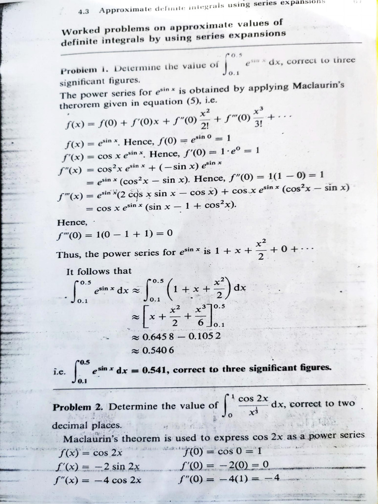 Series Expansions for Definite Integrals | PDF | Mathematical Relations ...