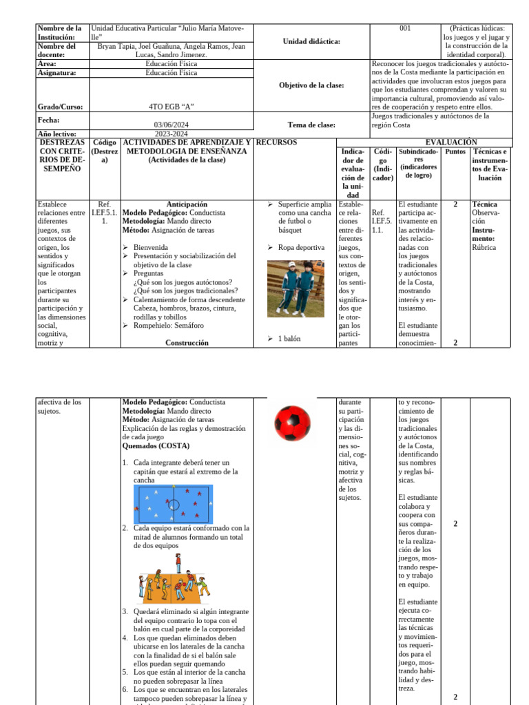 D 03-06 Plan de Clase | PDF | Enseñando | Aprendizaje