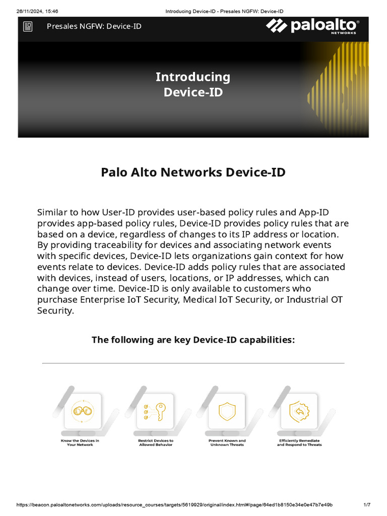 Introducing Device-ID - Presales NGFW - Device-ID | PDF | Computer ...