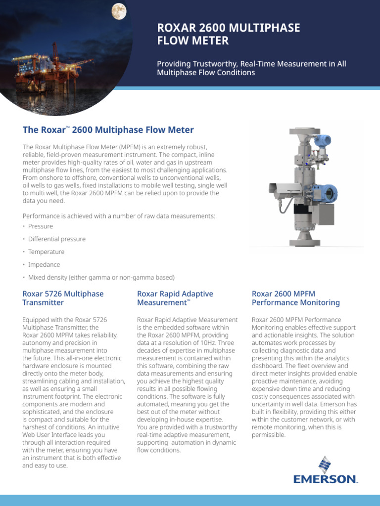 flyer-roxar-2600-multiphase-flow-meter-en-11298878 | PDF | Flow Measurement