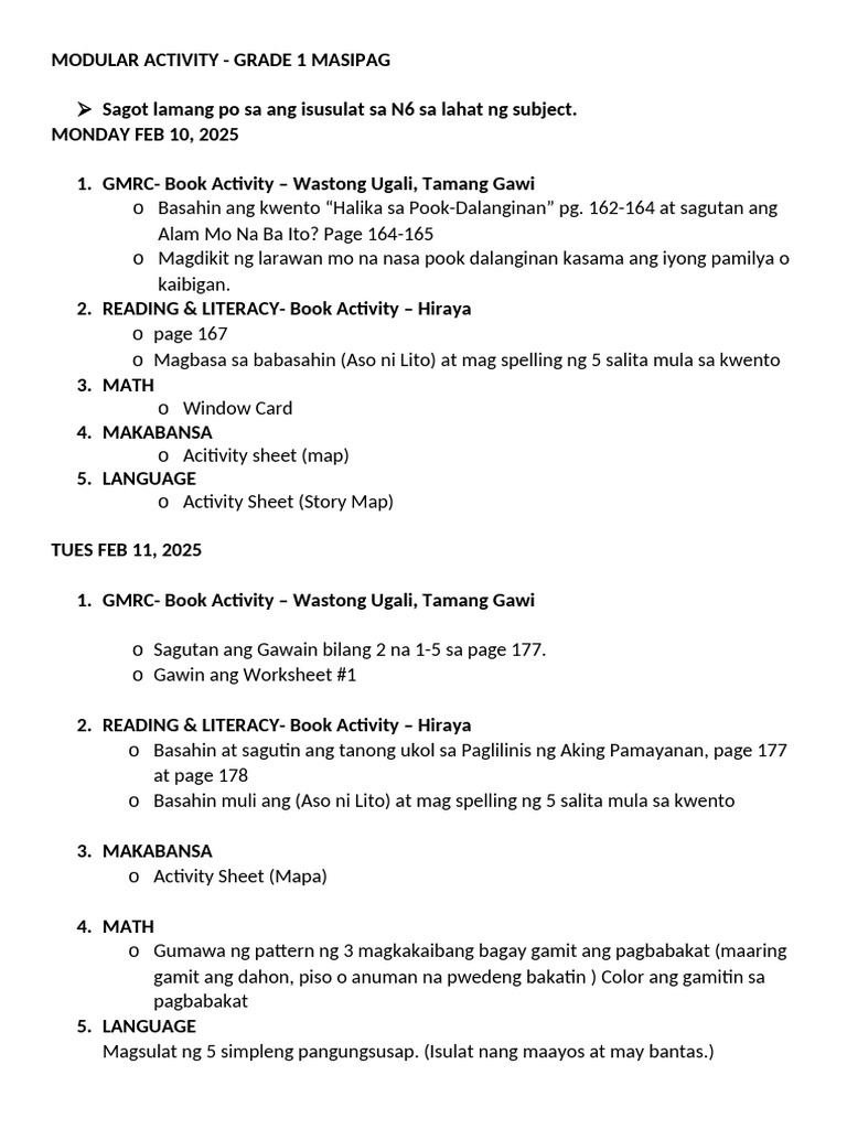 Modular Activity Guide | PDF