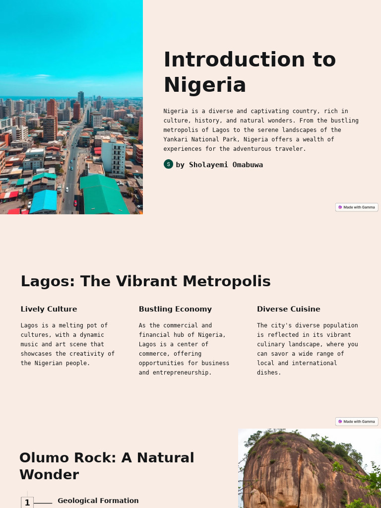 Introduction to Nigeria | PDF | Landscape | Earth Sciences