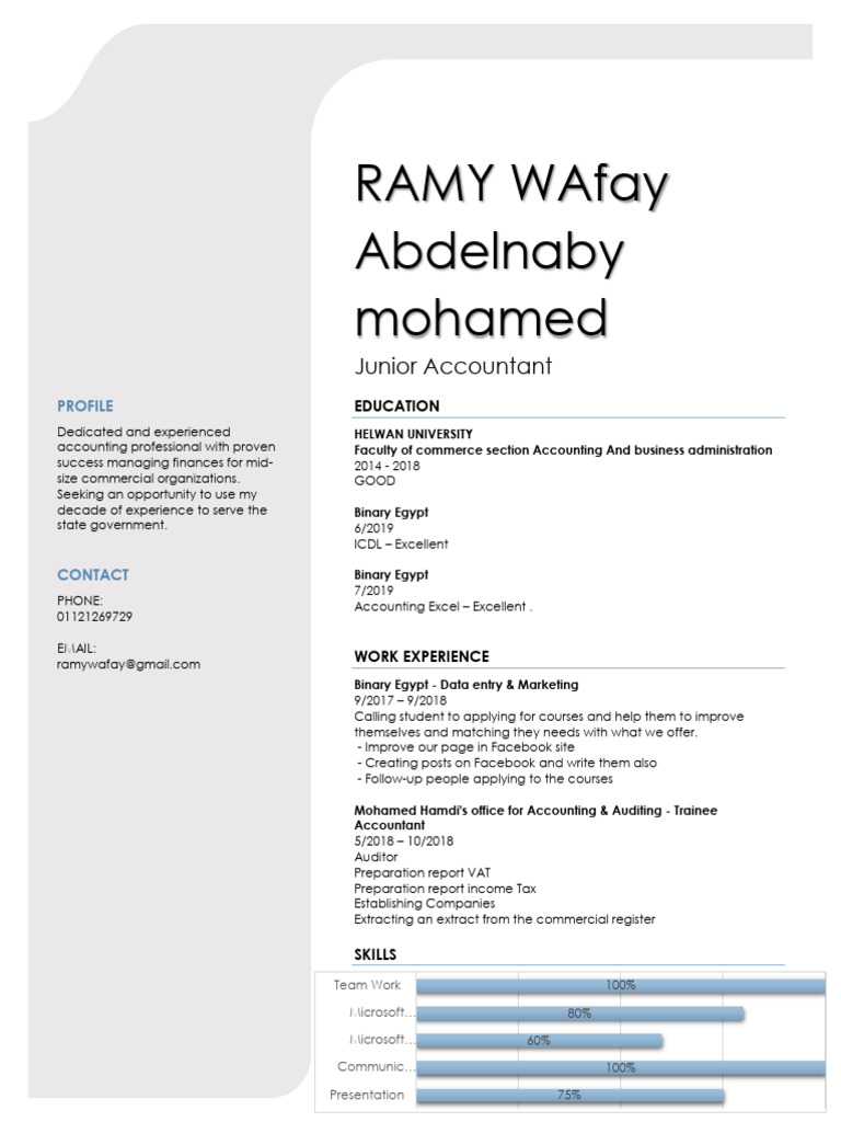 RAMY WAfay Abdelnaby Mohamed - CV | PDF | Business Economics | Business