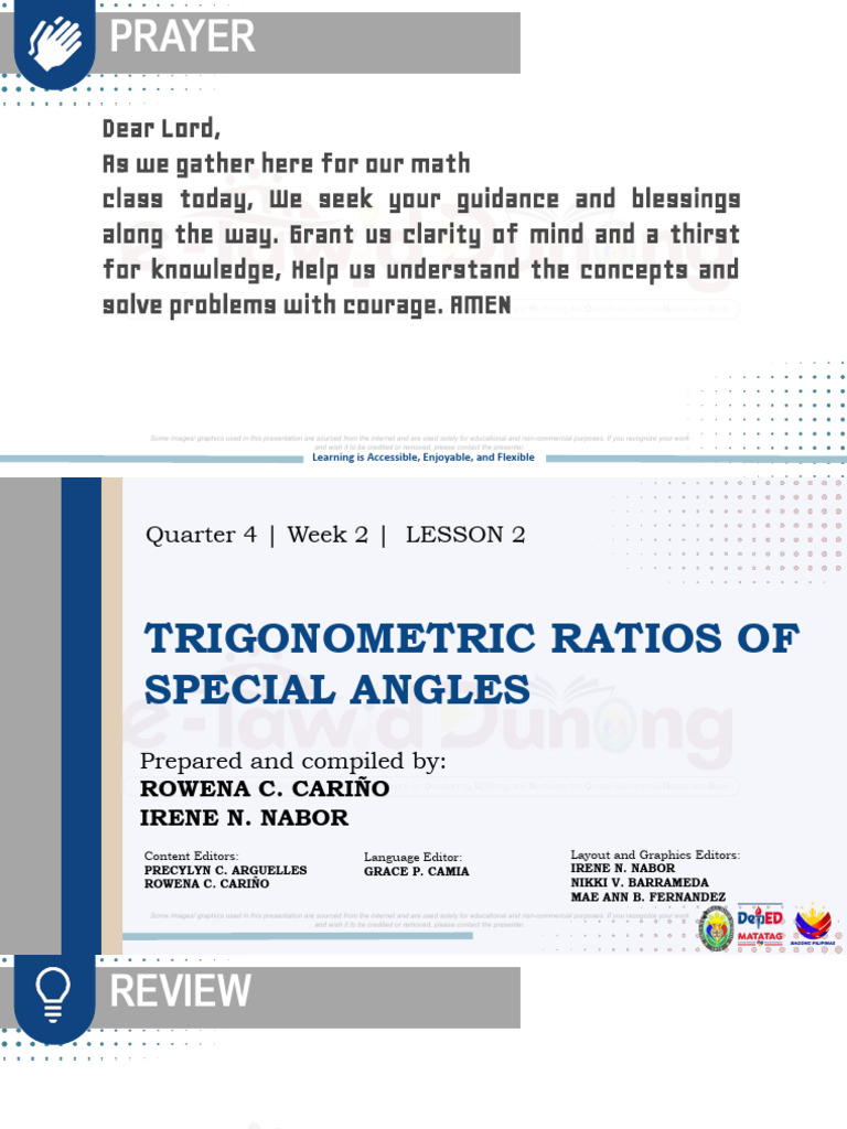 q4_presentation_math9_week2_trigonometric Ratios of Special Angles (1 ...