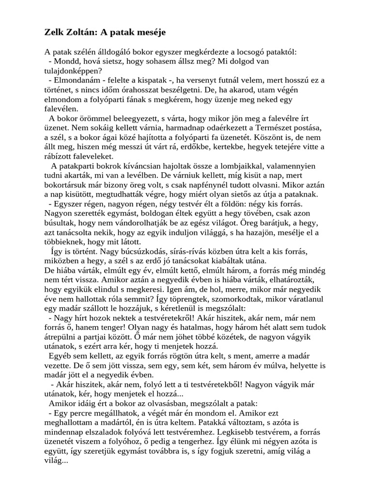 A Patak Meséje | PDF
