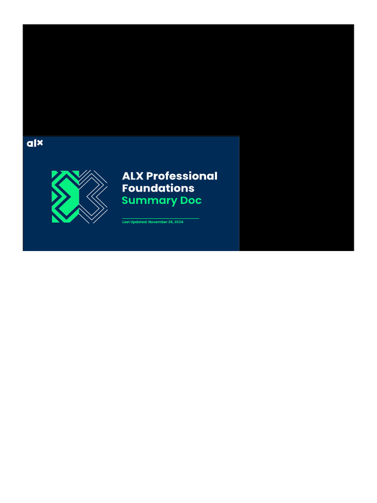 ALX Professional Foundations - Summary Doc - Google Slides | PDF