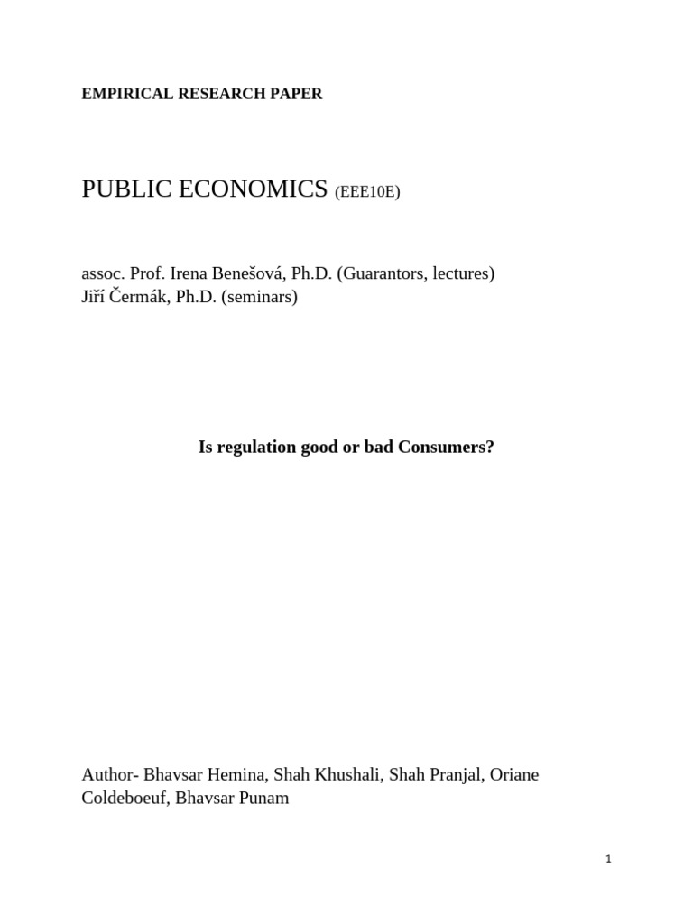 Final Empirical Research Paper of Pubic Economics Group Paper | PDF | E ...