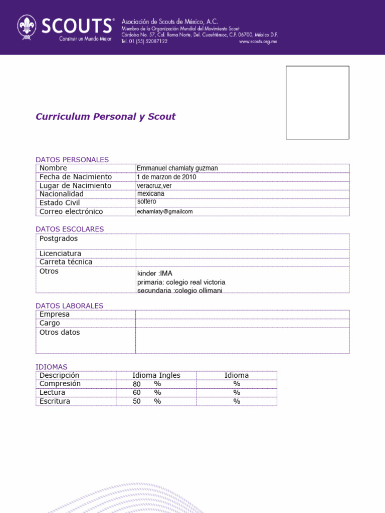 Currículum y Trayectoria Scout | PDF