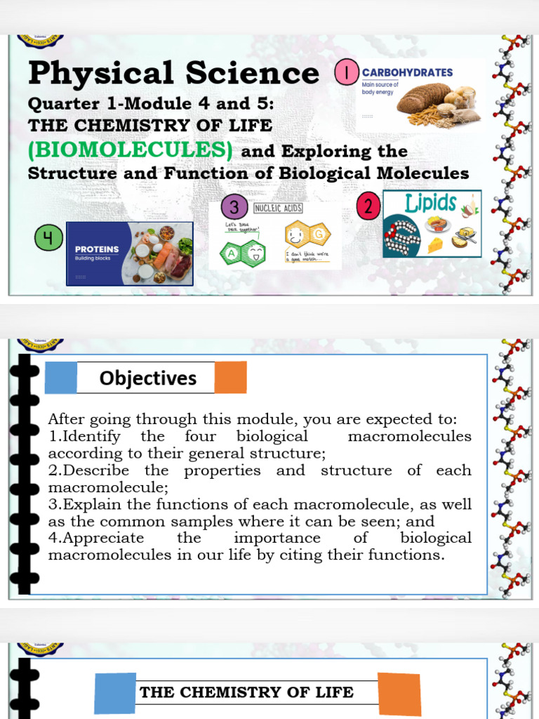 3rd Qtr. Phy Sci Week 4 and 5 Copy | PDF | Lipid | Nucleic Acids