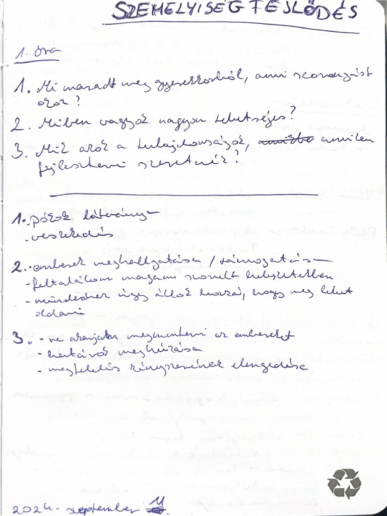 1-2-3. Órai Jegyzet | PDF