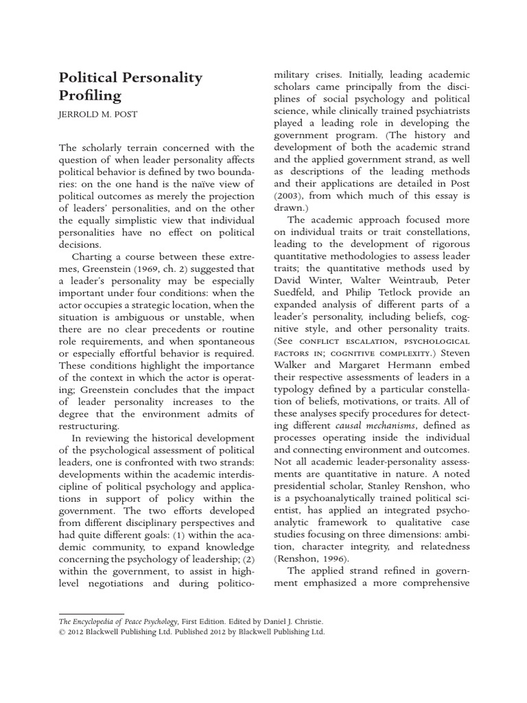 Analyzing Political Leader Personalities | PDF | Psychology | Nikita ...