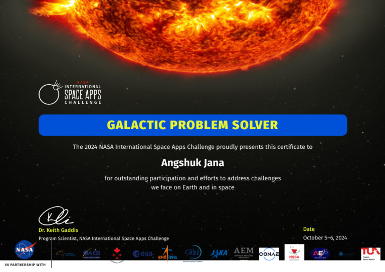 NASA Space Apps Challenge Certificate | PDF