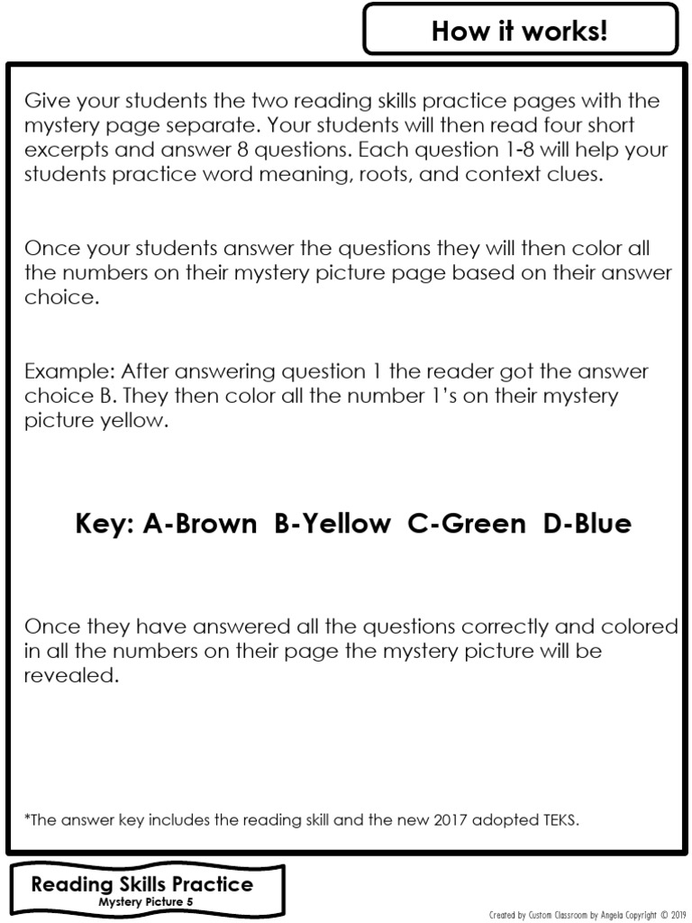 Reading Skills Practice: The Answer Key Includes The Reading Skill and ...