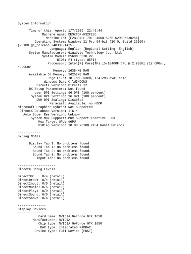 Beamng Dxdiag | PDF | Device Driver | Computing Platforms