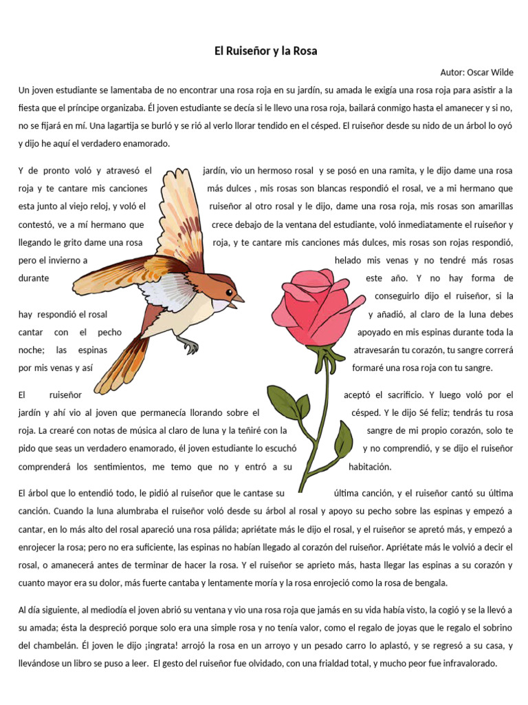 Ruiseñor y La Rosa | PDF | Rosa