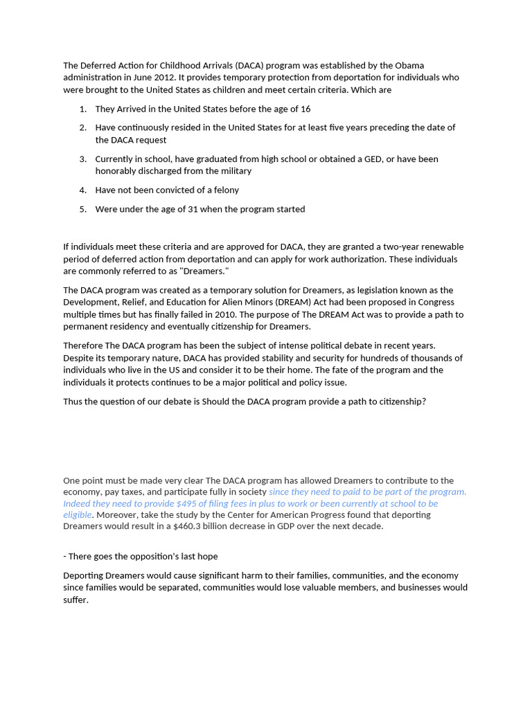 DACA Program Overview and Impact | PDF