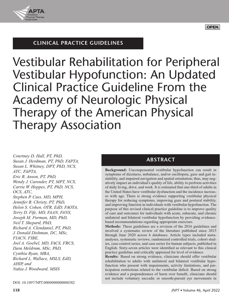 Vestibular Rehabilitation For Peripheral.7 | PDF | Physical Therapy ...