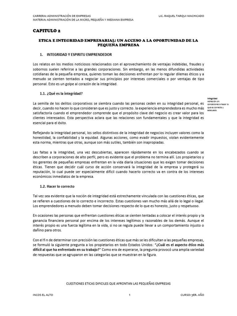 Capitulo 2 Etica e Integridad Empresarial | PDF | Business | Comercio ...