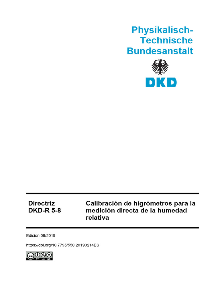 Calibración de Higrómetros: Directriz DKD-R 5-8 | PDF | Humedad | Vapor