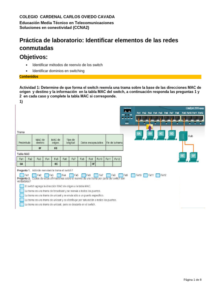 Identificar Elementos de Redes Conmutadas_G2 | PDF | Conmutador de red | Red de computadoras