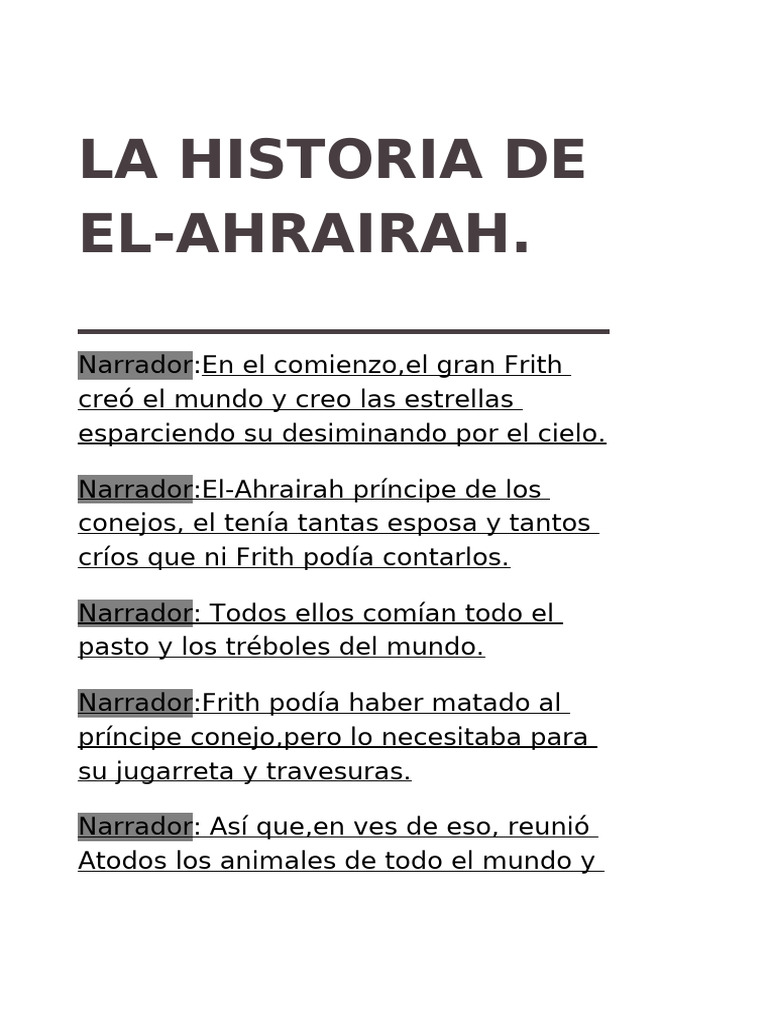 La leyenda de El-Ahrairah y Frith | PDF