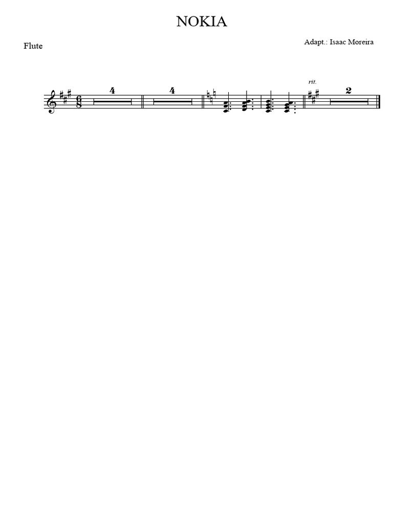 Nokia Tune - Score - Flute | PDF