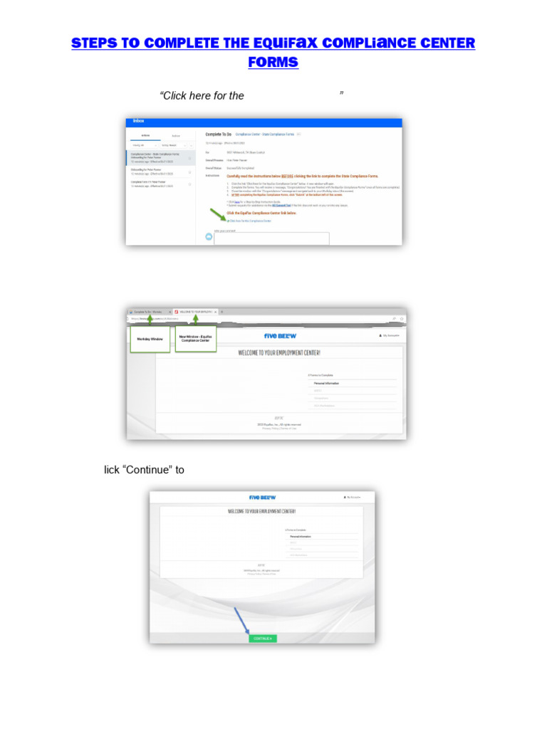 Steps To Complete Equifax Compliance Forms - 2023.09.05 | PDF