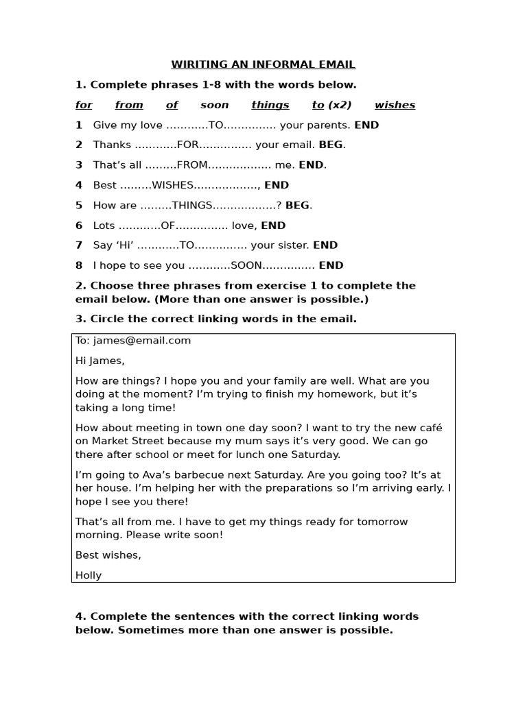 Writing Informal Emails Guide | PDF | Linguistics