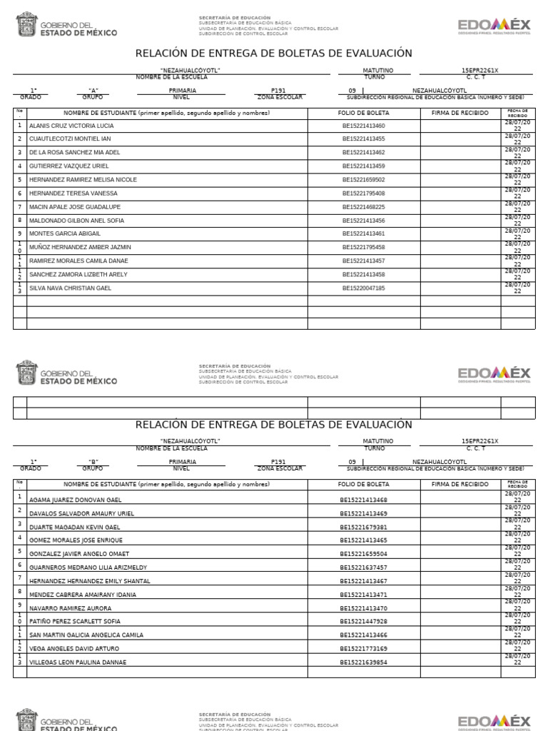 Formato Boleta | PDF | Educación primaria | Etapas educativas