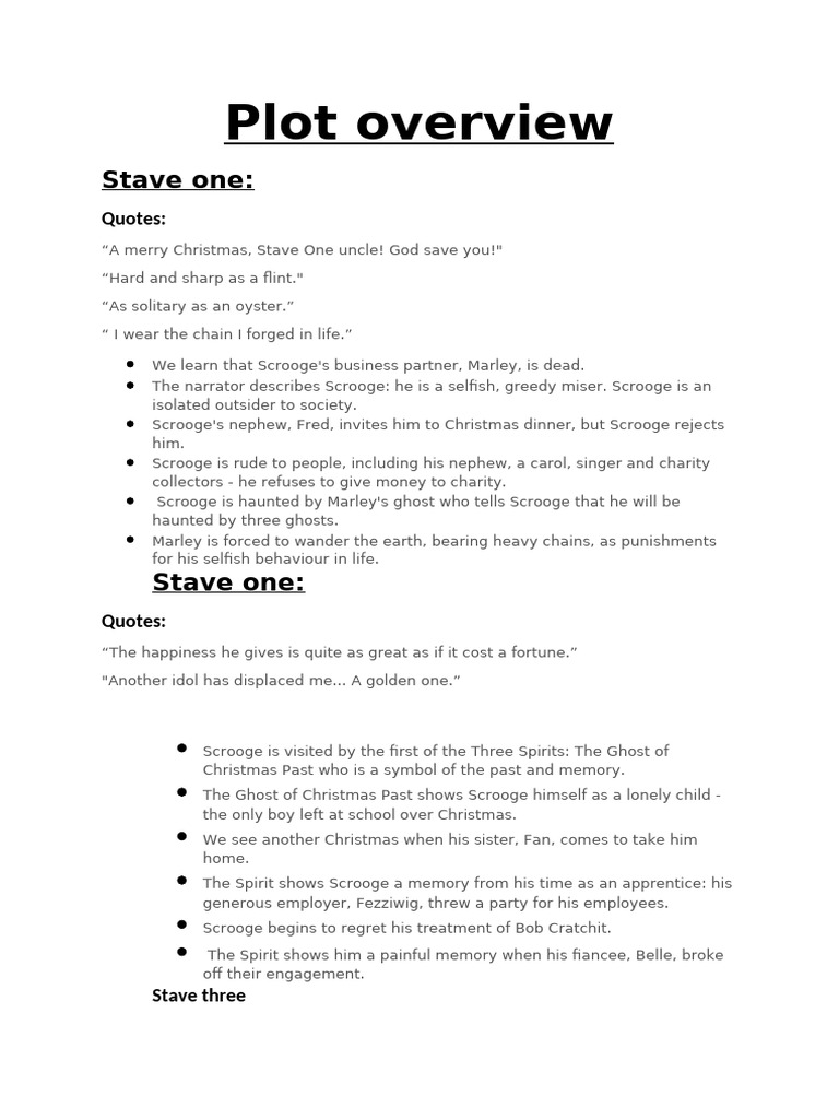 Plot overview | PDF | Ebenezer Scrooge | Christmas Characters