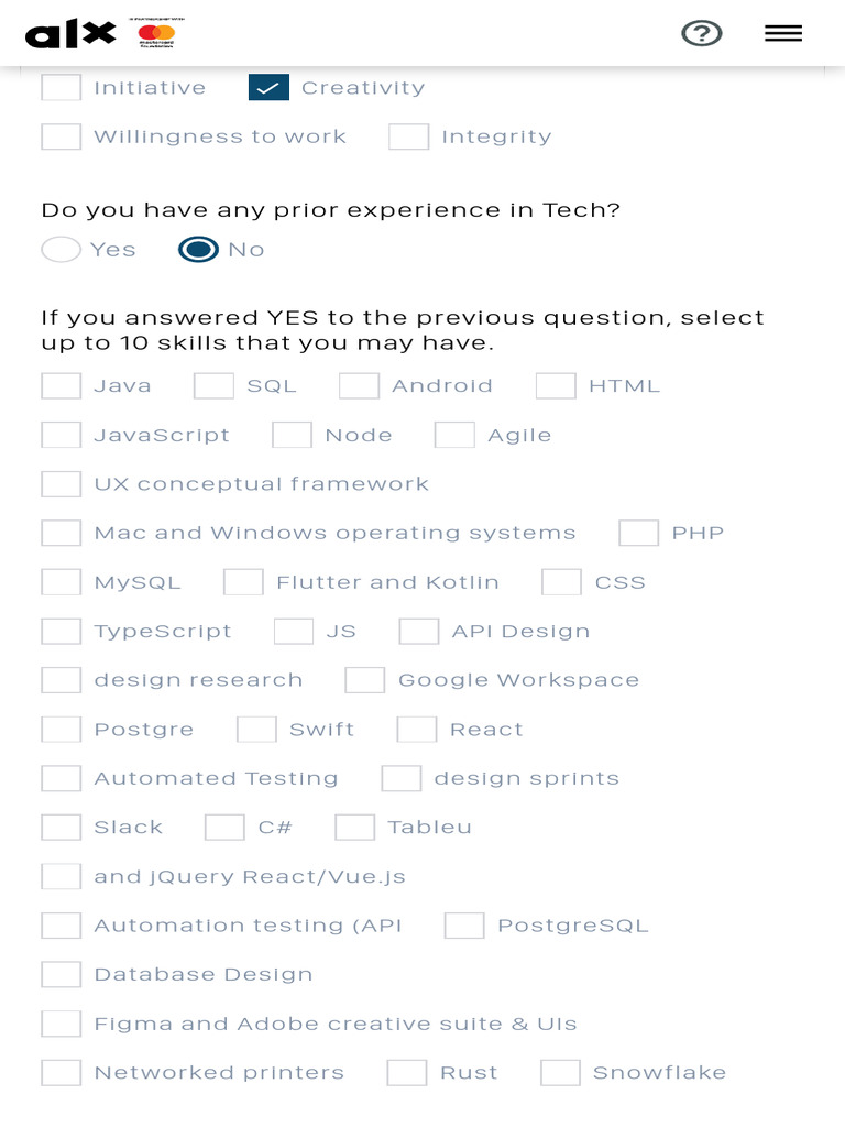 Tech Skills Assessment Questionnaire | PDF