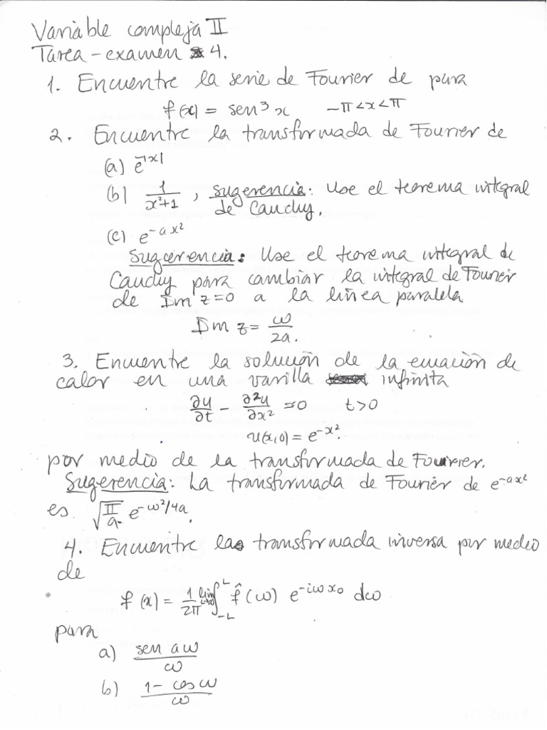 Tarea Examen 4 Variable Compleja 2 | PDF