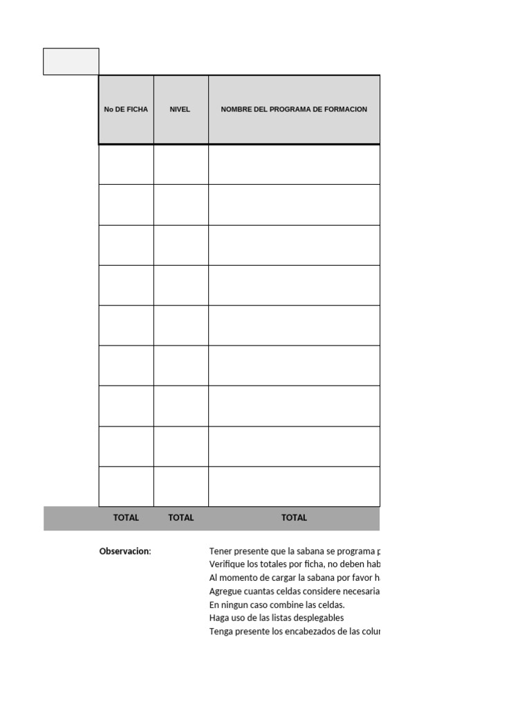 Formato Programacion Titulada Sabana 2025 | PDF