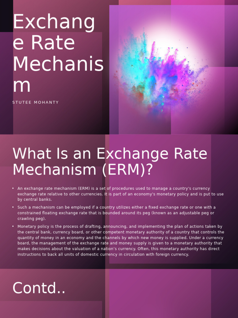 Exchange Rate Mechanism | PDF | European Exchange Rate Mechanism ...