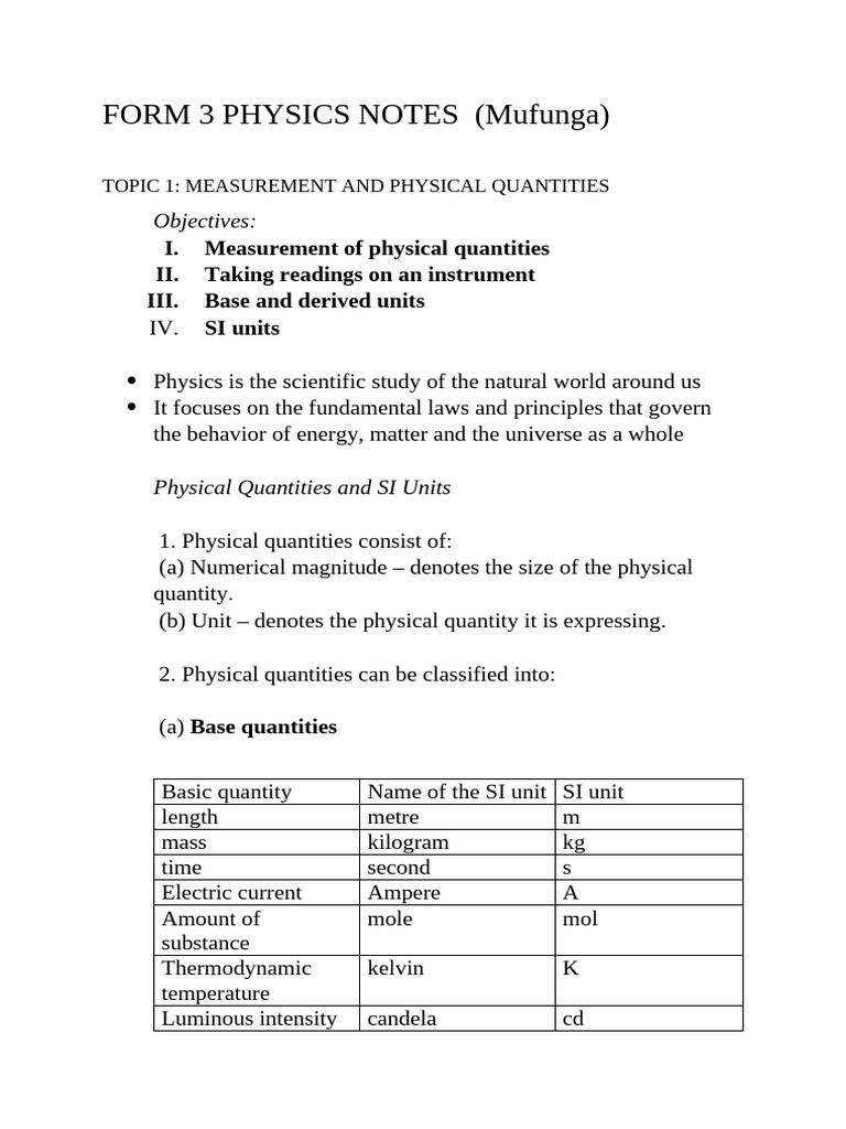Physics Measurement and Units Guide | PDF | International System Of Units | Observational Error