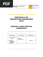 Protocolo de Transfusion Masiva | PDF | Transfusión de sangre | Sangrado