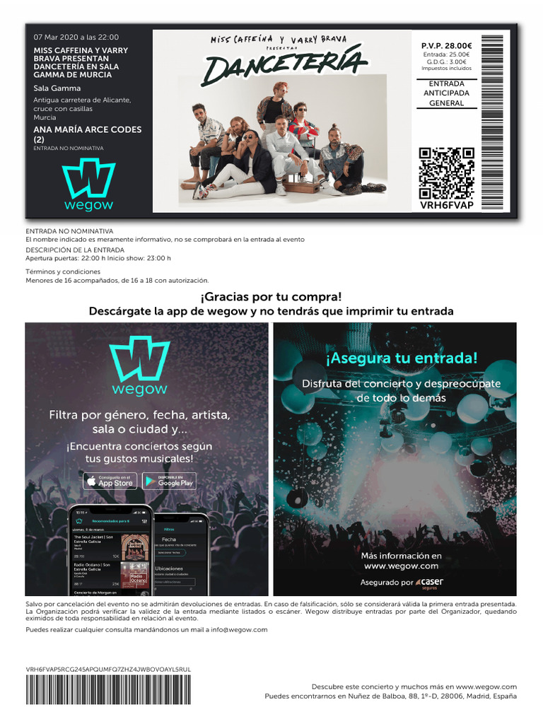 Ticketswap Miss Caffeina y Varry Brava Ticket 10326560 | PDF