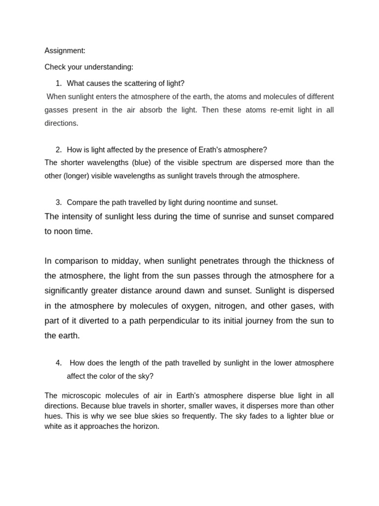Causes of Light Scattering in Atmosphere | PDF