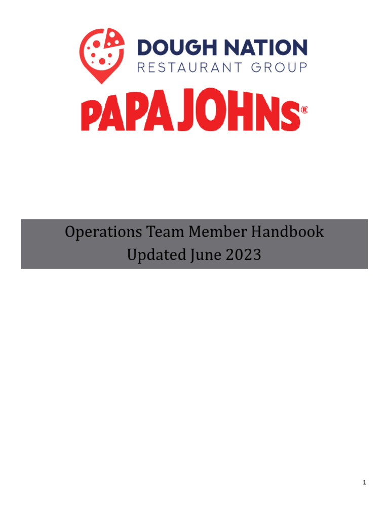Papa John's Team Member Handbook 2023 | PDF | Sexual Harassment ...