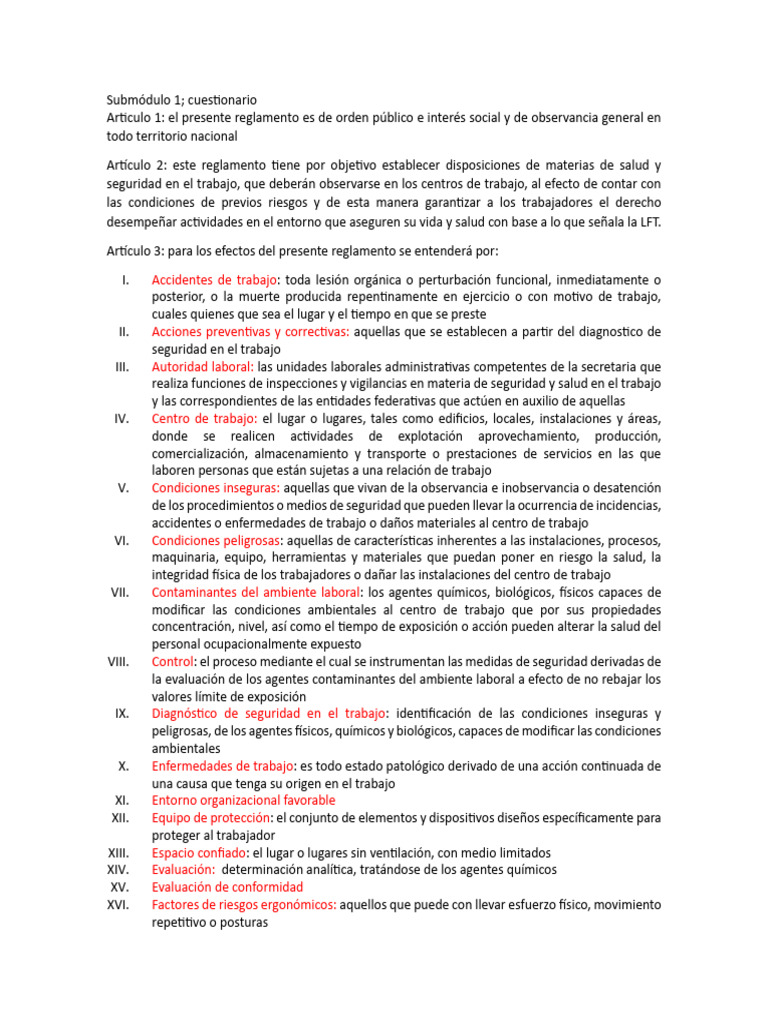 Cuestionario Del Submodulo 1 Quinto Semestre | PDF | Valores | Regulación