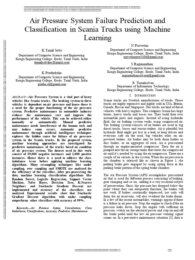 Air Pressure System Failure Prediction | PDF | Machine Learning | Applied Mathematics