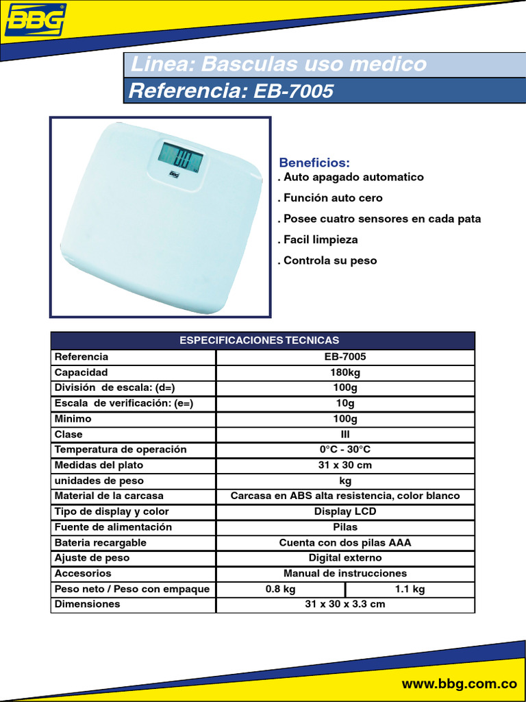 BasculaMedicaEB-7005 BBG | PDF