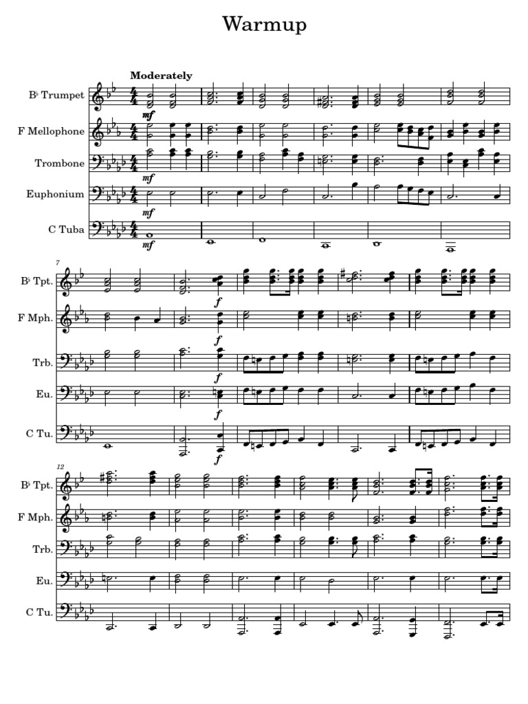 Marching Band Brass Warm Up Chorale | PDF