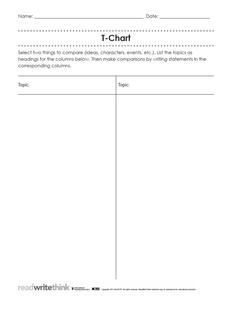 T-Chart-Graphic Organizer | PDF